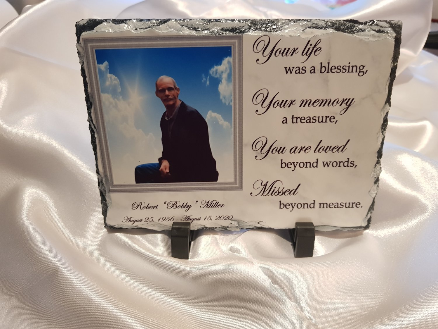 Custom memorial slate tile