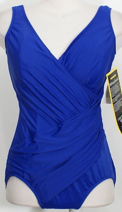 MIRACLESUIT Blue Oceanus One Piece Swimsuit 22W Slimming NEW