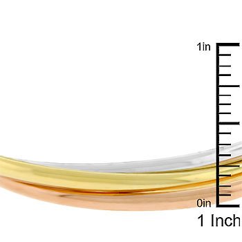 14K Gold Tri Tone Linked Trio Bangle Bracelet