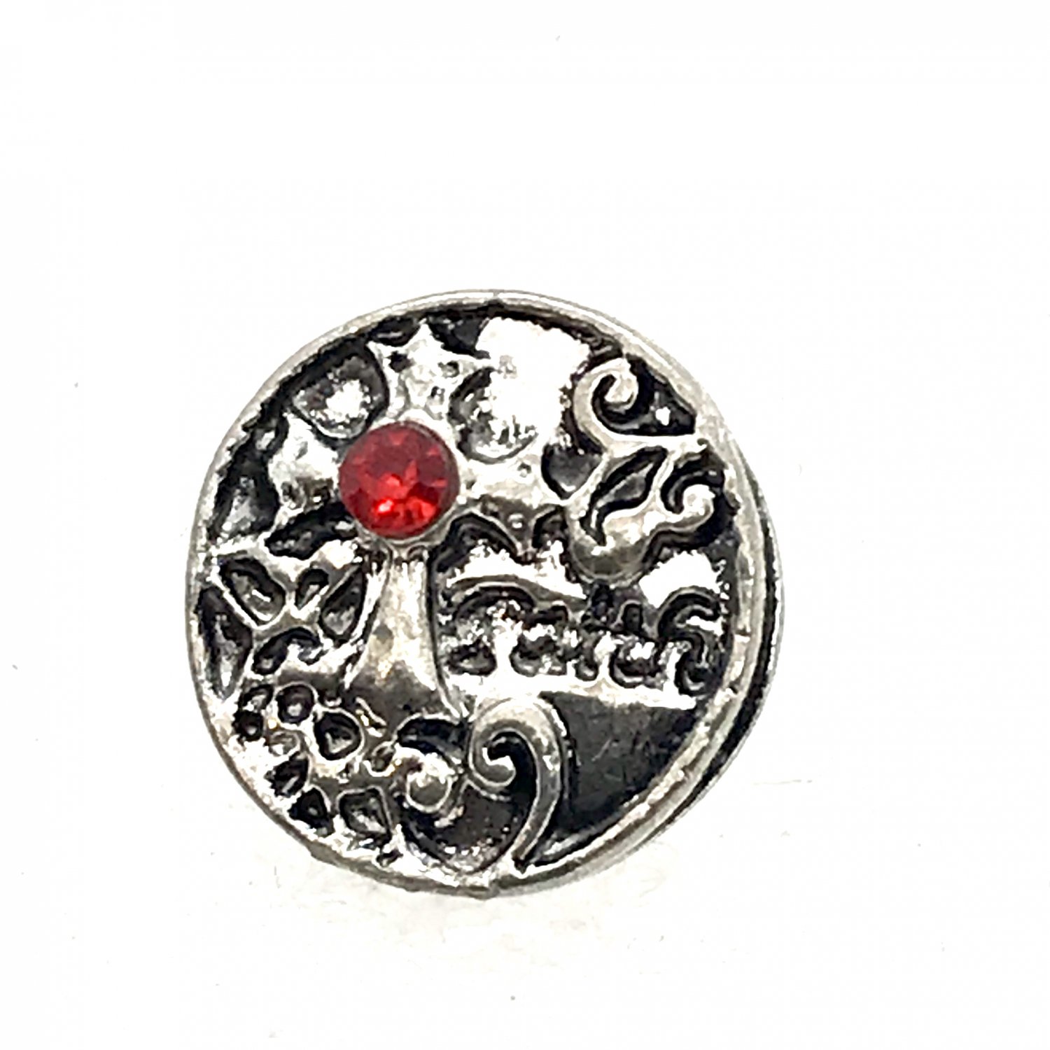 Rhinestone Mini snap button 12mm gingersnap Jewelry Medium Cross Red