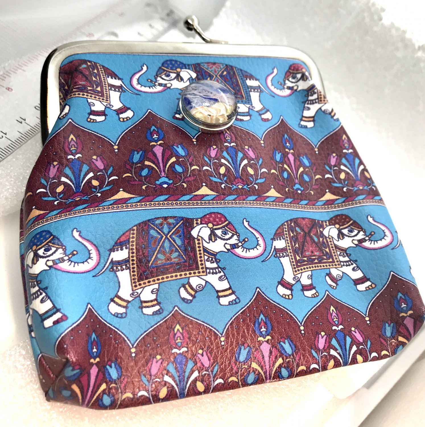 Coin purse with handmade 20mm snap