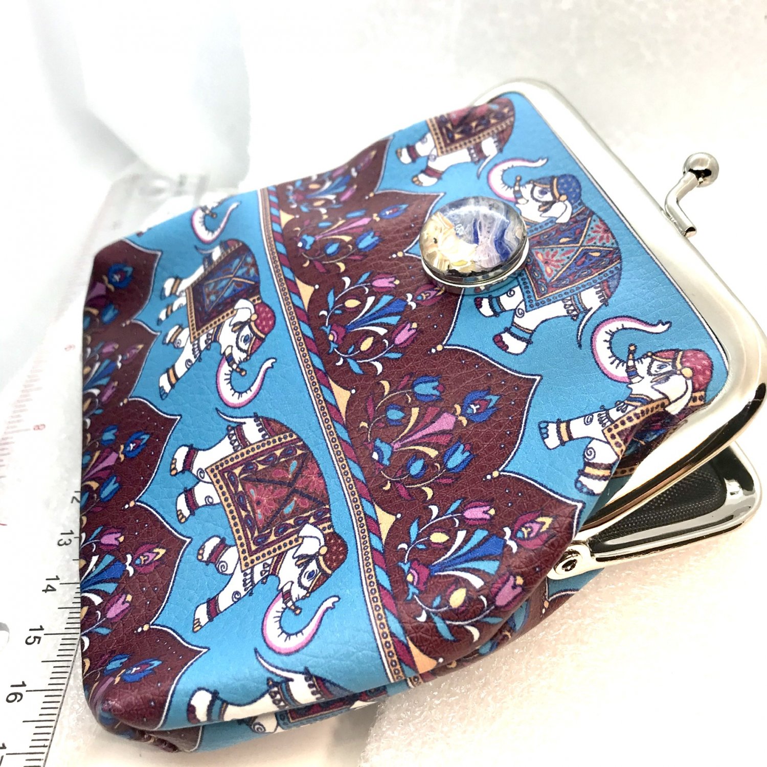 Coin purse with handmade 20mm snap