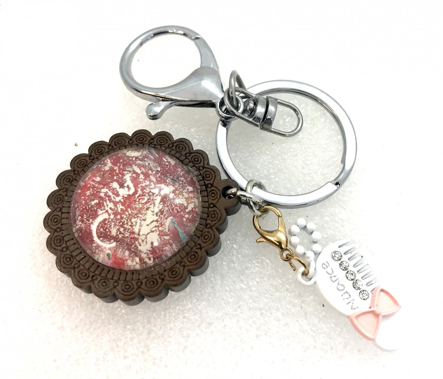 Handmade dome keychain charms Fashion Comb