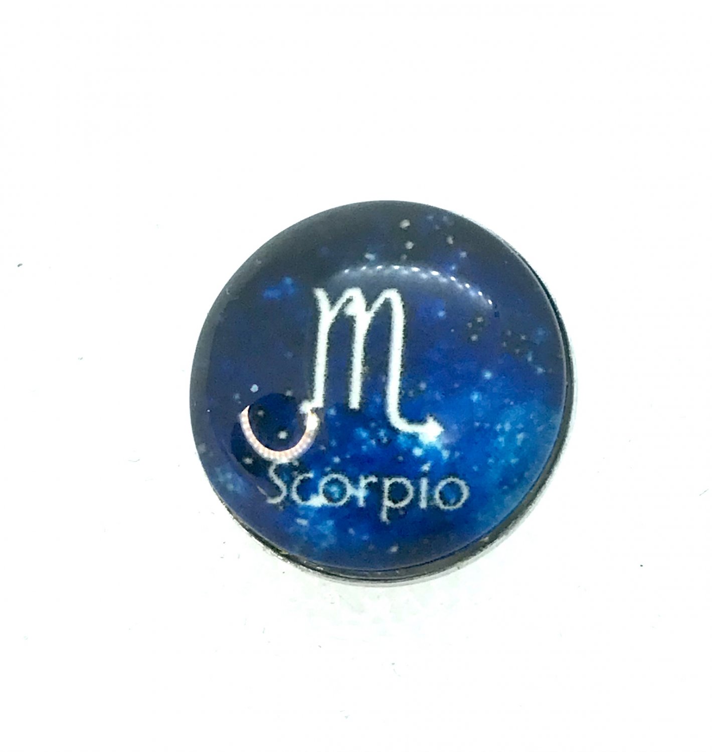 Snap 20mm blue Zodiac Scorpio glow in the dark