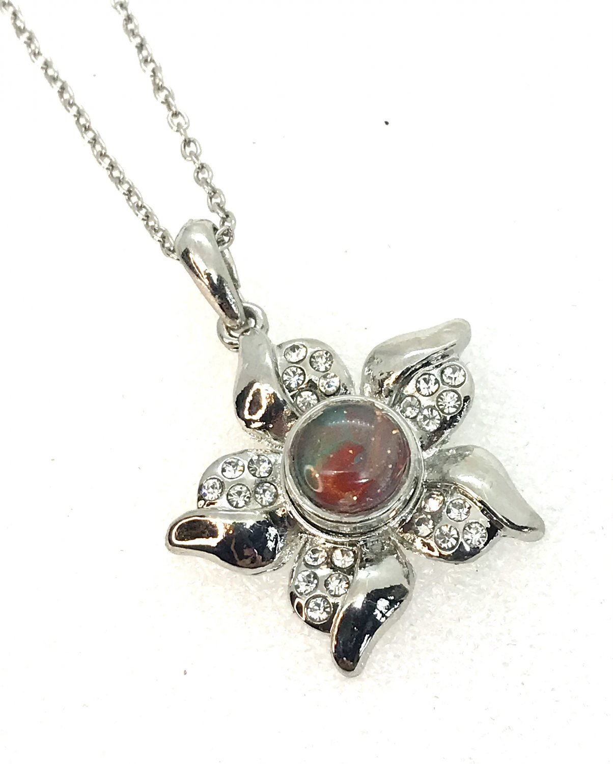 Flower Snap Pendant Hand Painted Mini 12mm Birthday Christmas Mothers Gift