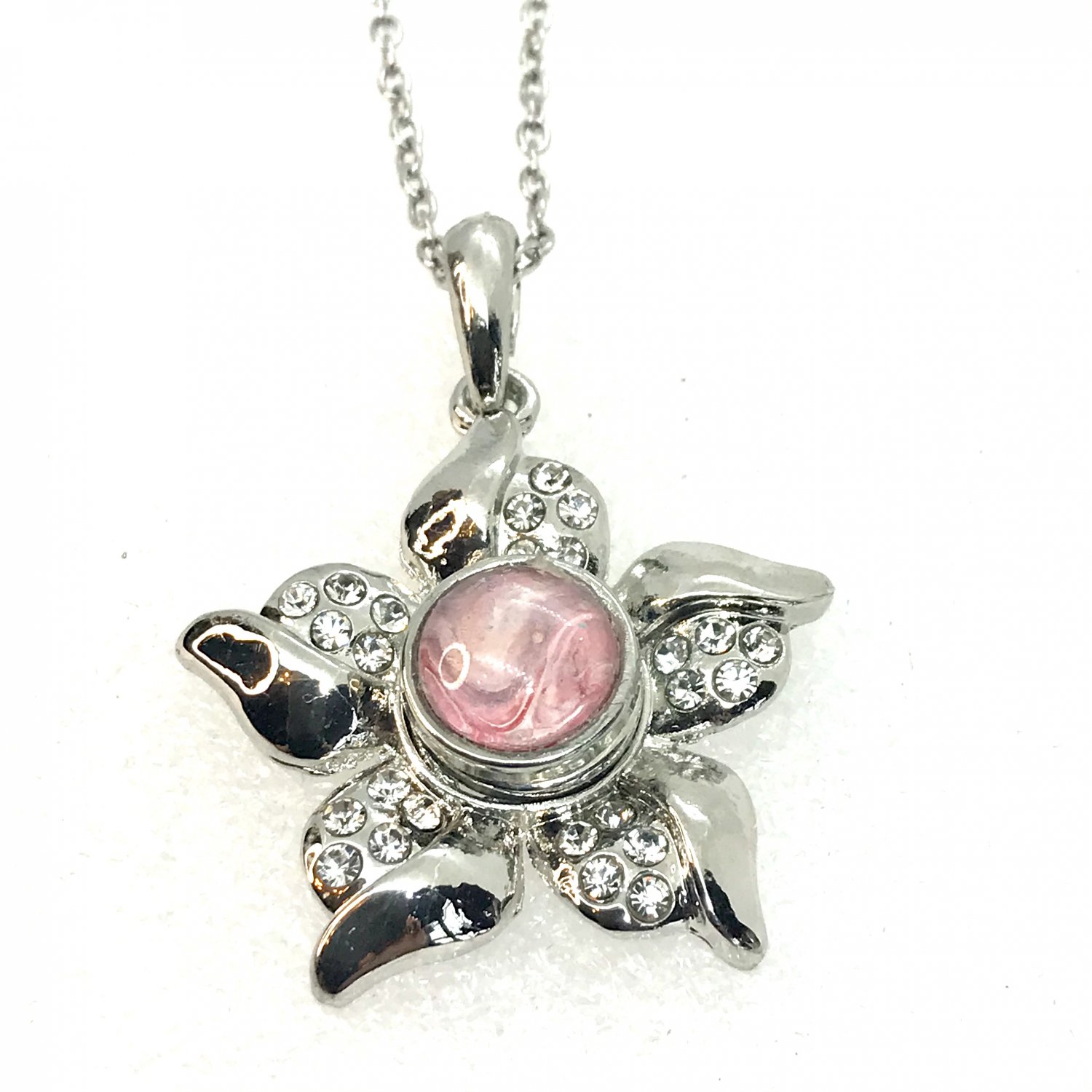 Flower Snap Pendant Hand Painted Mini 12mm Birthday Christmas Mothers Gift