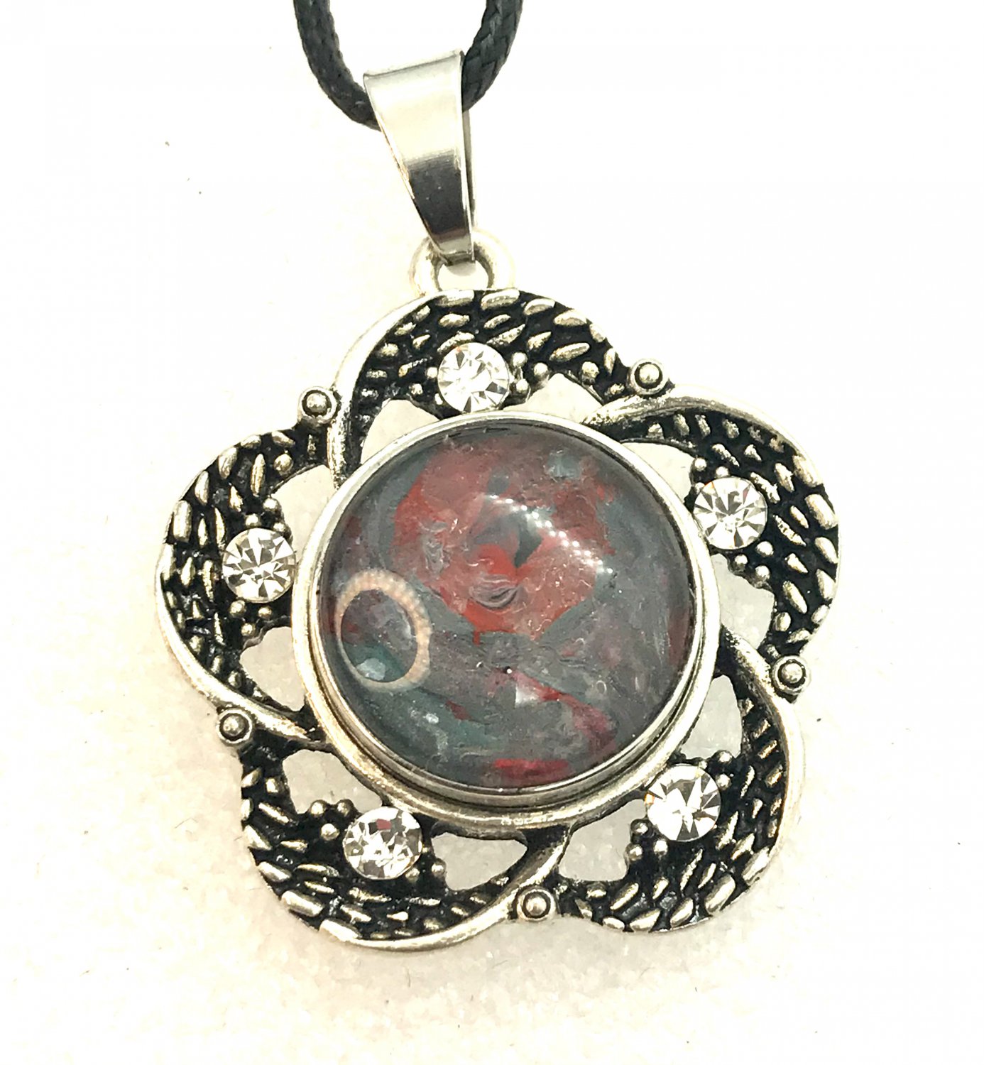 Flower Pendant 20mm handmade Snap Necklace 18mm Snap Jewelry