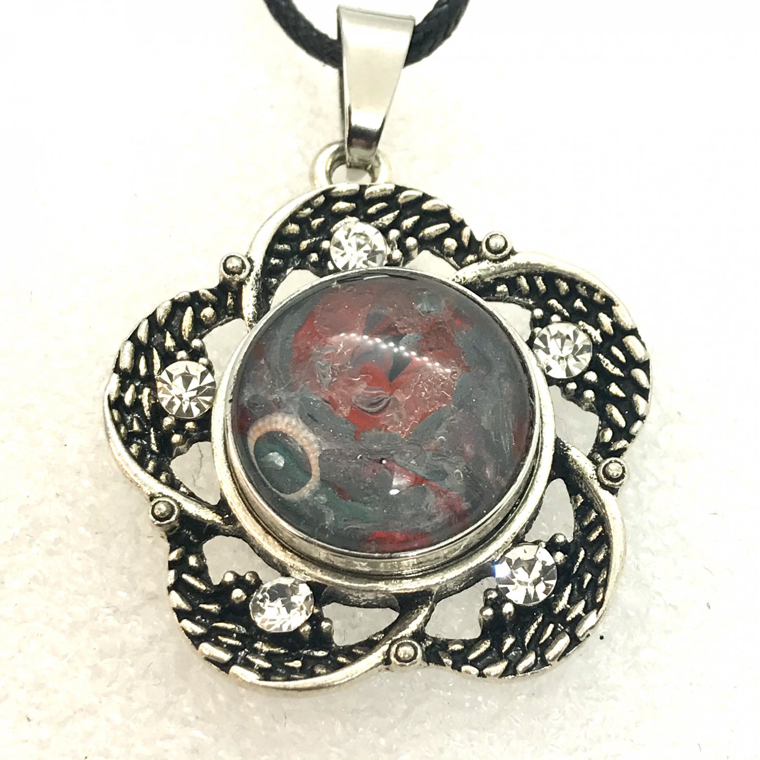 Flower Pendant 20mm handmade Snap Necklace 18mm Snap Jewelry