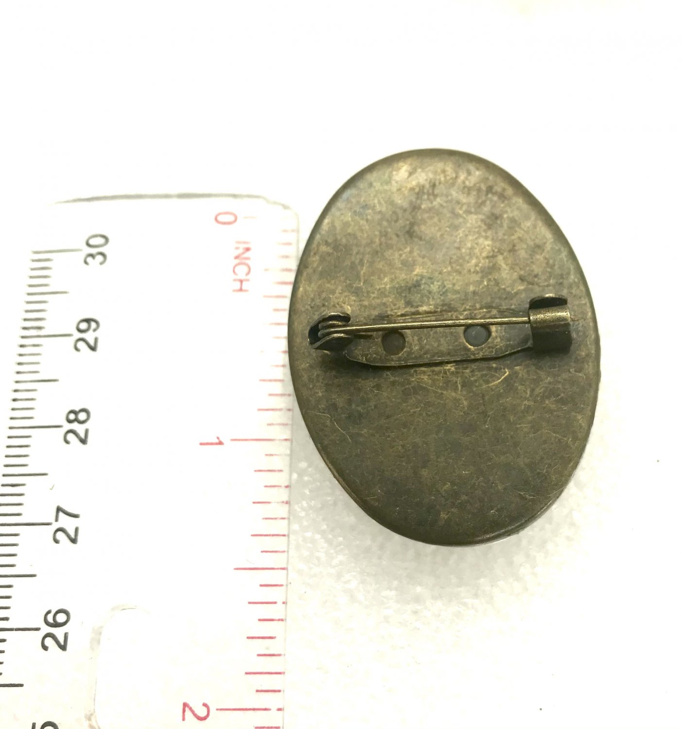 Brooch Pin large oval 30x40mm Handmade