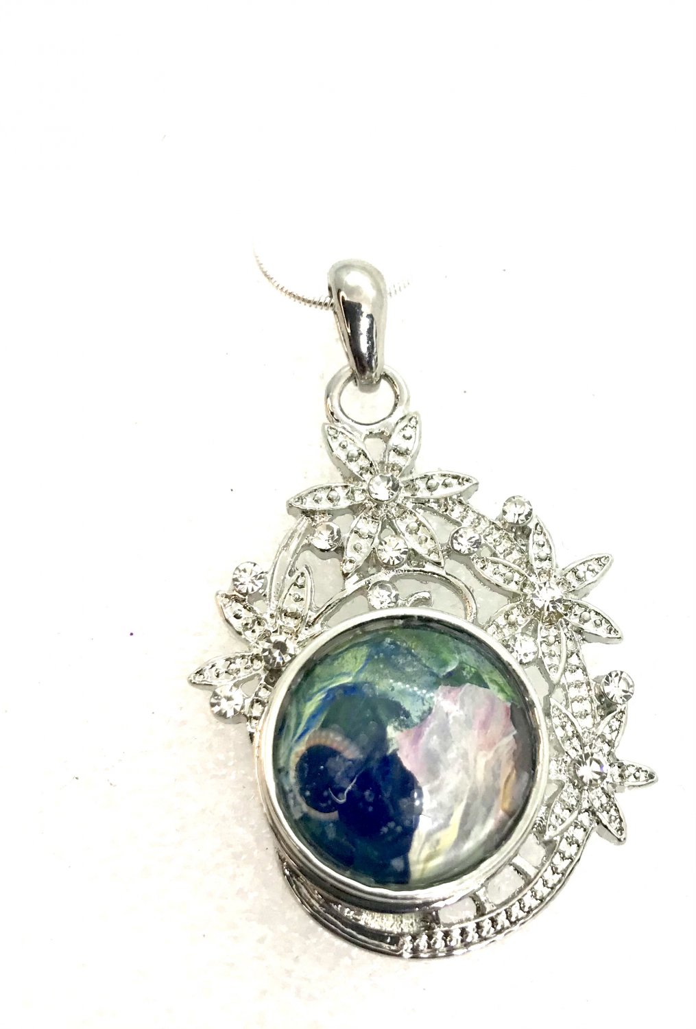 Flower Pendant 20mm handmade Snap Necklace 18mm Snap Jewelry