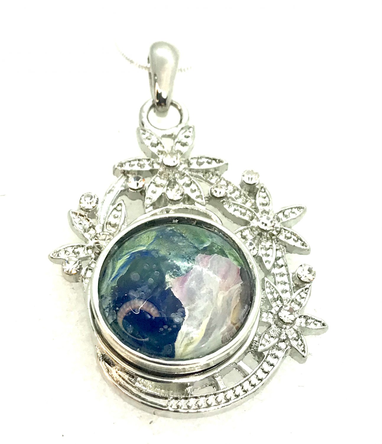 Flower Pendant 20mm handmade Snap Necklace 18mm Snap Jewelry