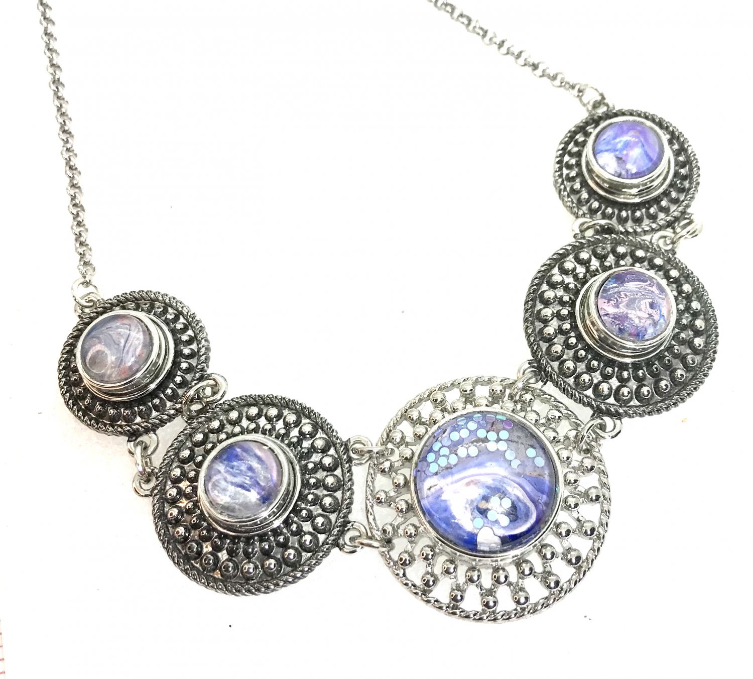 Necklace Ginger Snap Jewelry Handpained Snaps 1x20mm and 4x12mm