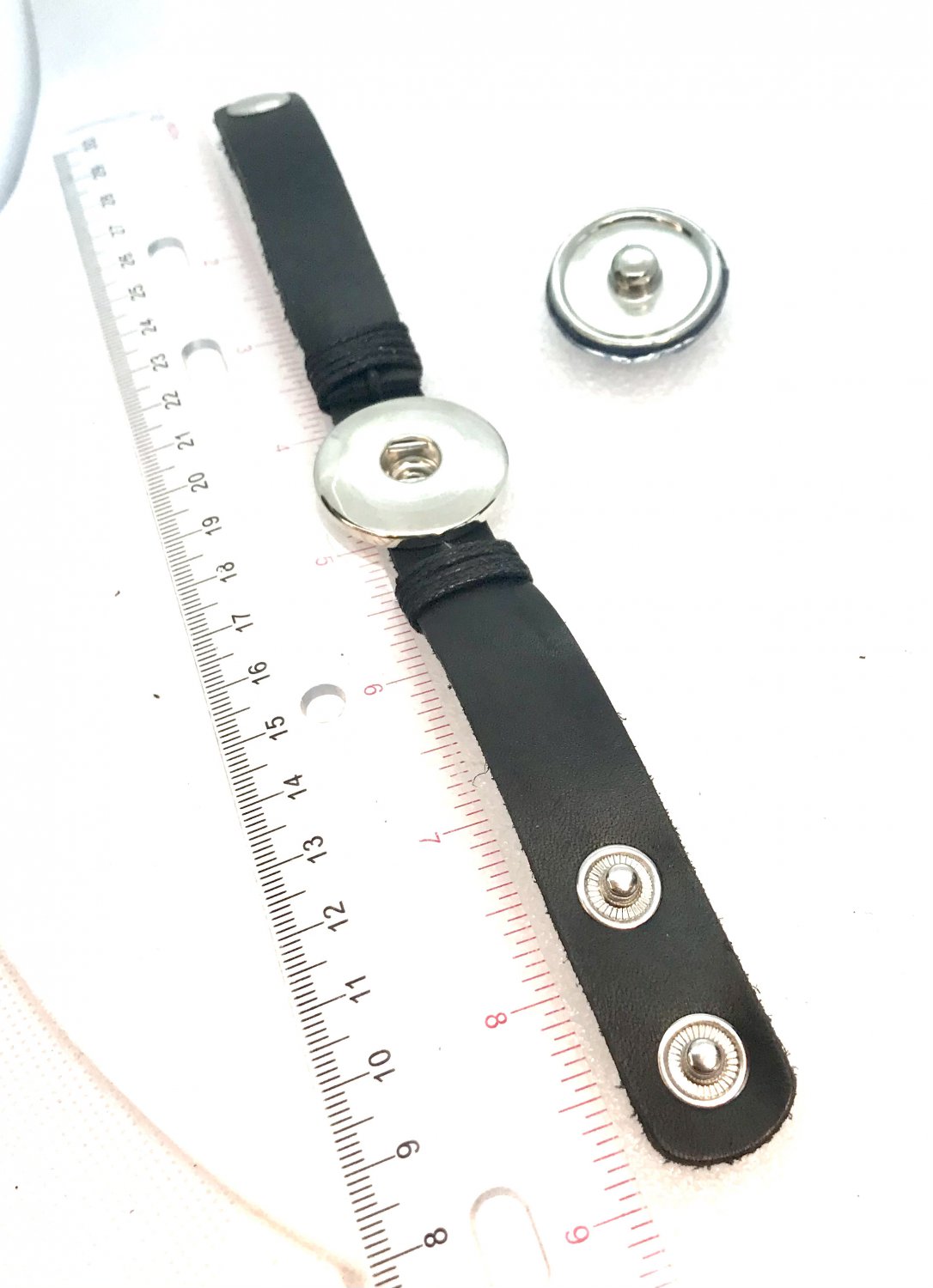 Leather Snap Bracelet handmade 30mm Snap