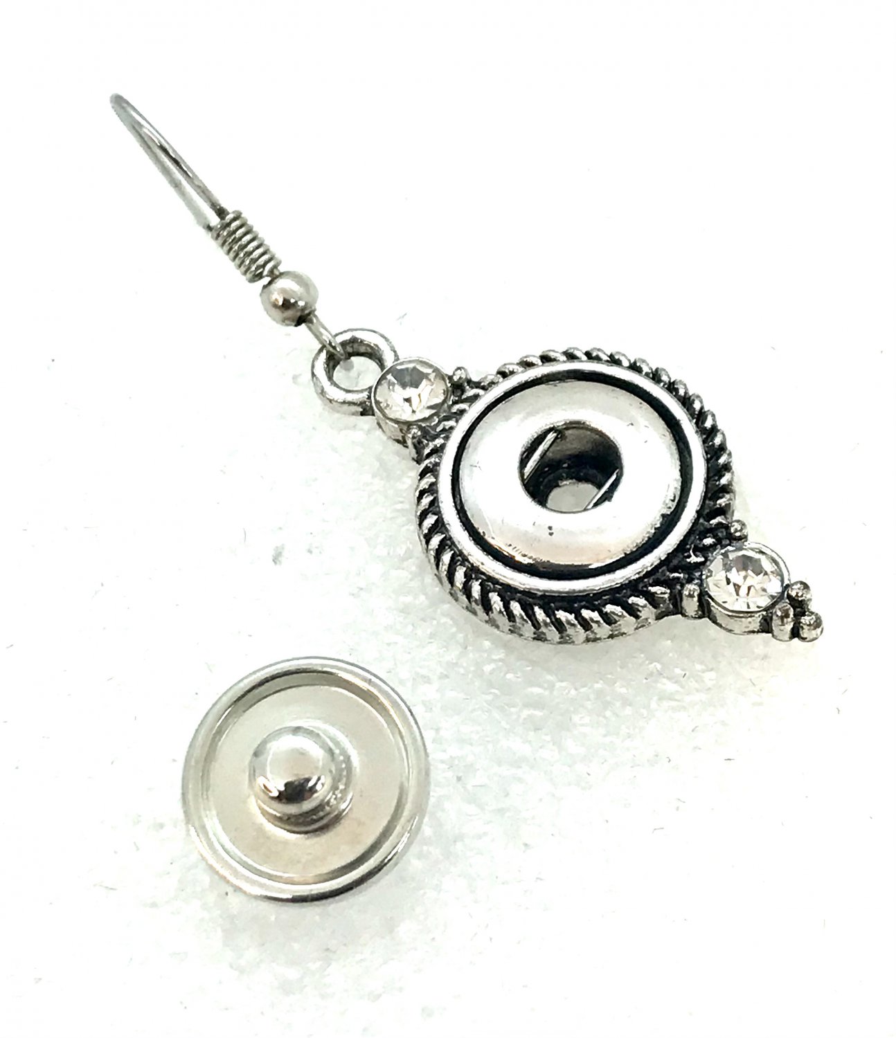RhinestonesDangle12mm SnapCharm Earrings Hand painted Snap Great Gift
