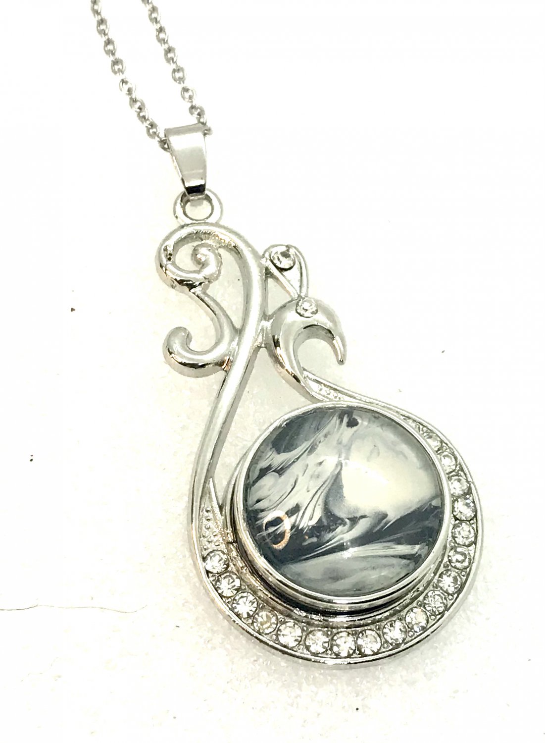 Flower Pendant 20mm handmade Snap Necklace 18mm Snap Jewelry