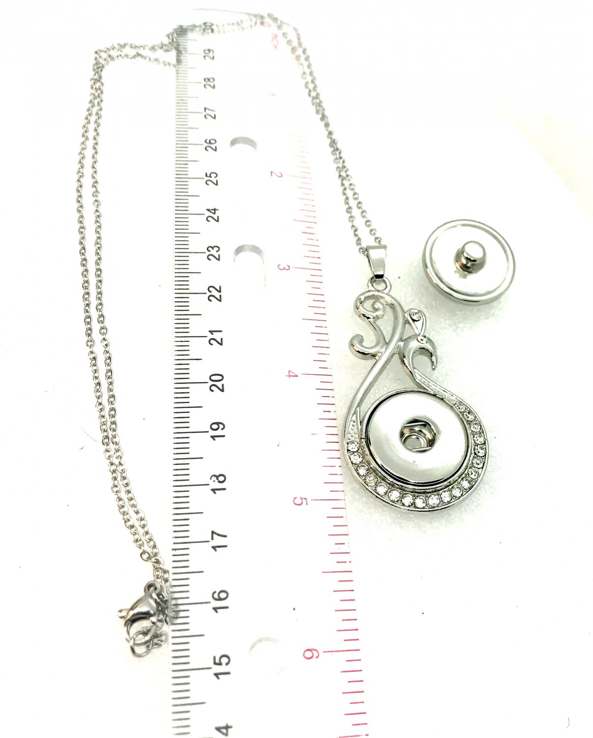 Flower Pendant 20mm handmade Snap Necklace 18mm Snap Jewelry
