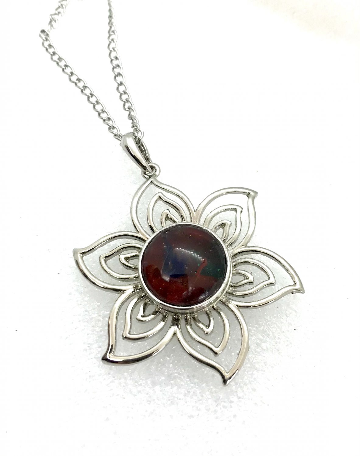 Flower Pendant 20mm handmade Snap Necklace 18mm Snap Jewelry