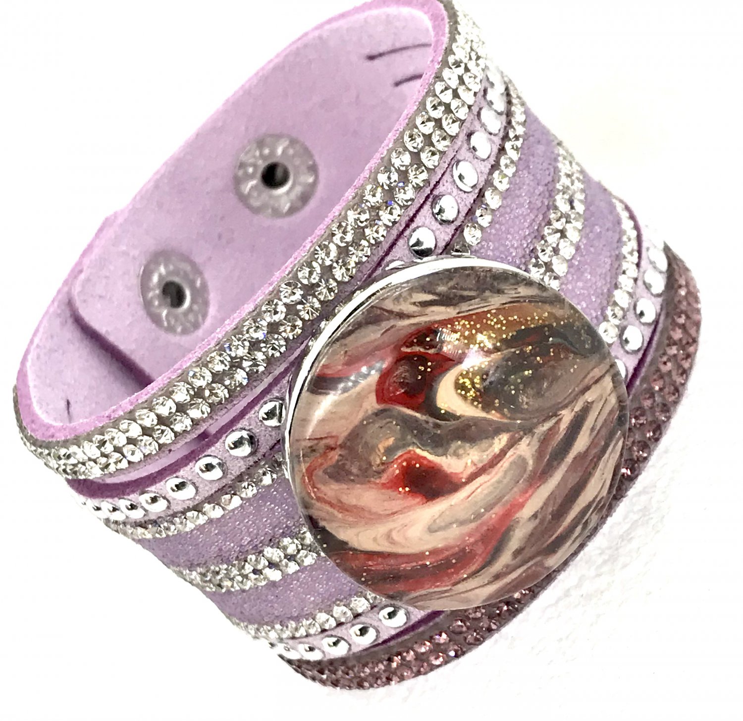 Leather Snap Bracelet handmade 30mm Snap