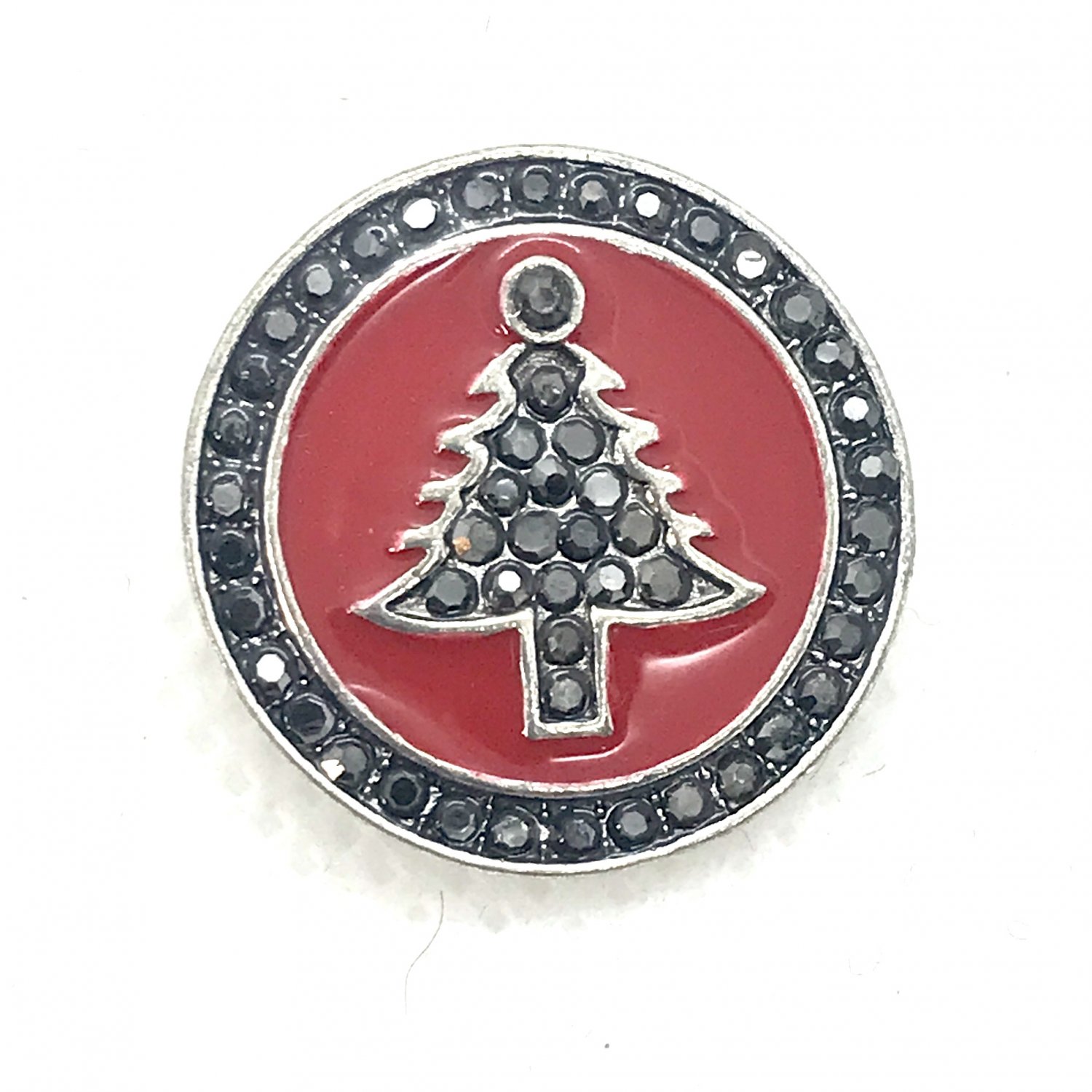 Snap 20mm Christmas tree with crystals