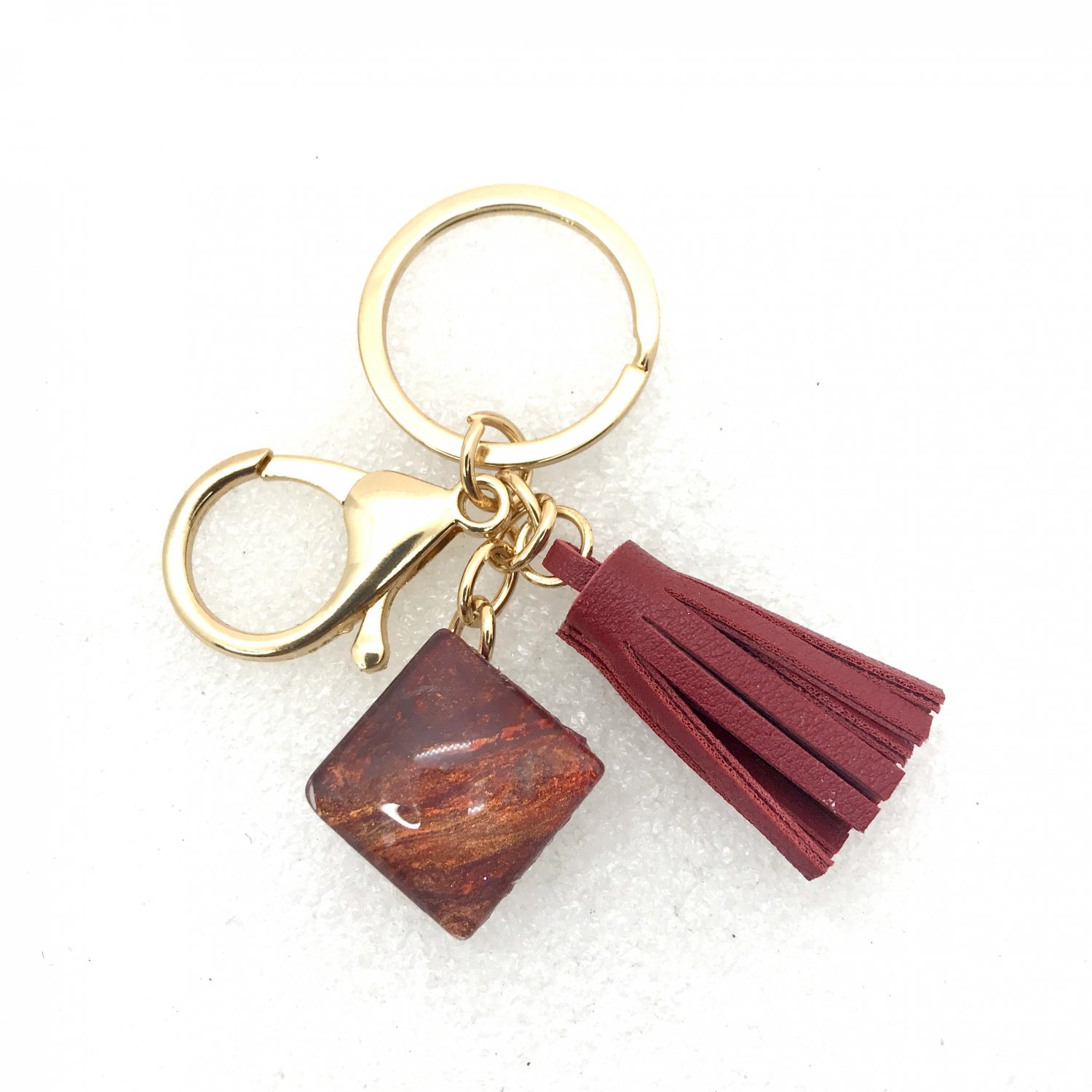 Handmade dome keychain with 20mm snap and charms