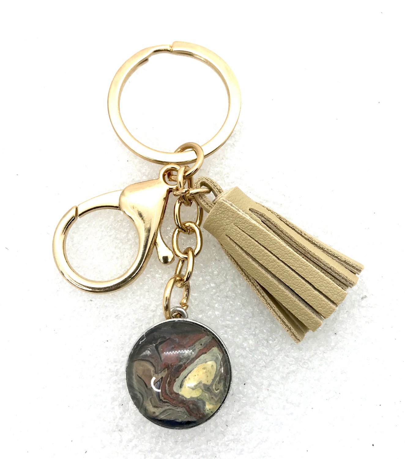 Handmade dome keychain with 20mm snap and charms