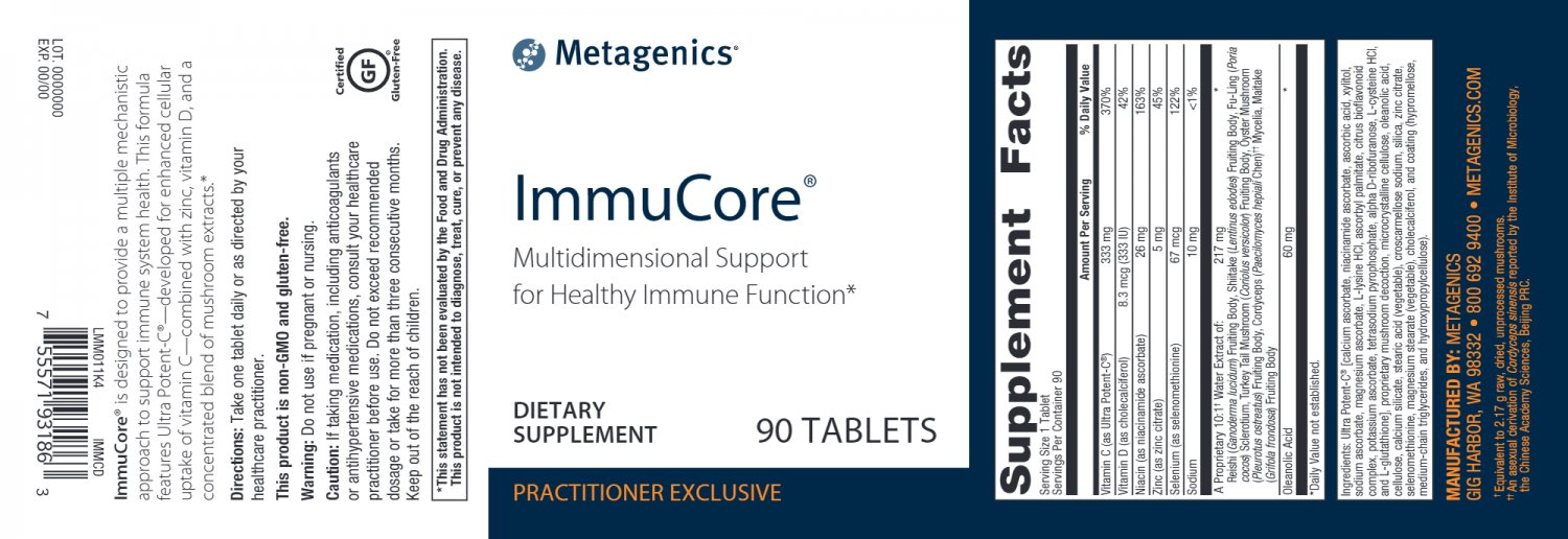 Metagenics ImmuCore 90 Tablets - 14 B Day Ship