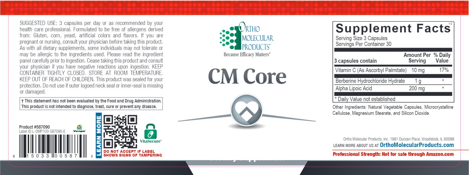 Ortho Molecular CM Core 90 Capsules - 14 B Day Ship