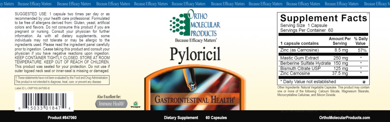 Ortho Molecular Pyloricil 60 Capsules - 14 B Day Ship