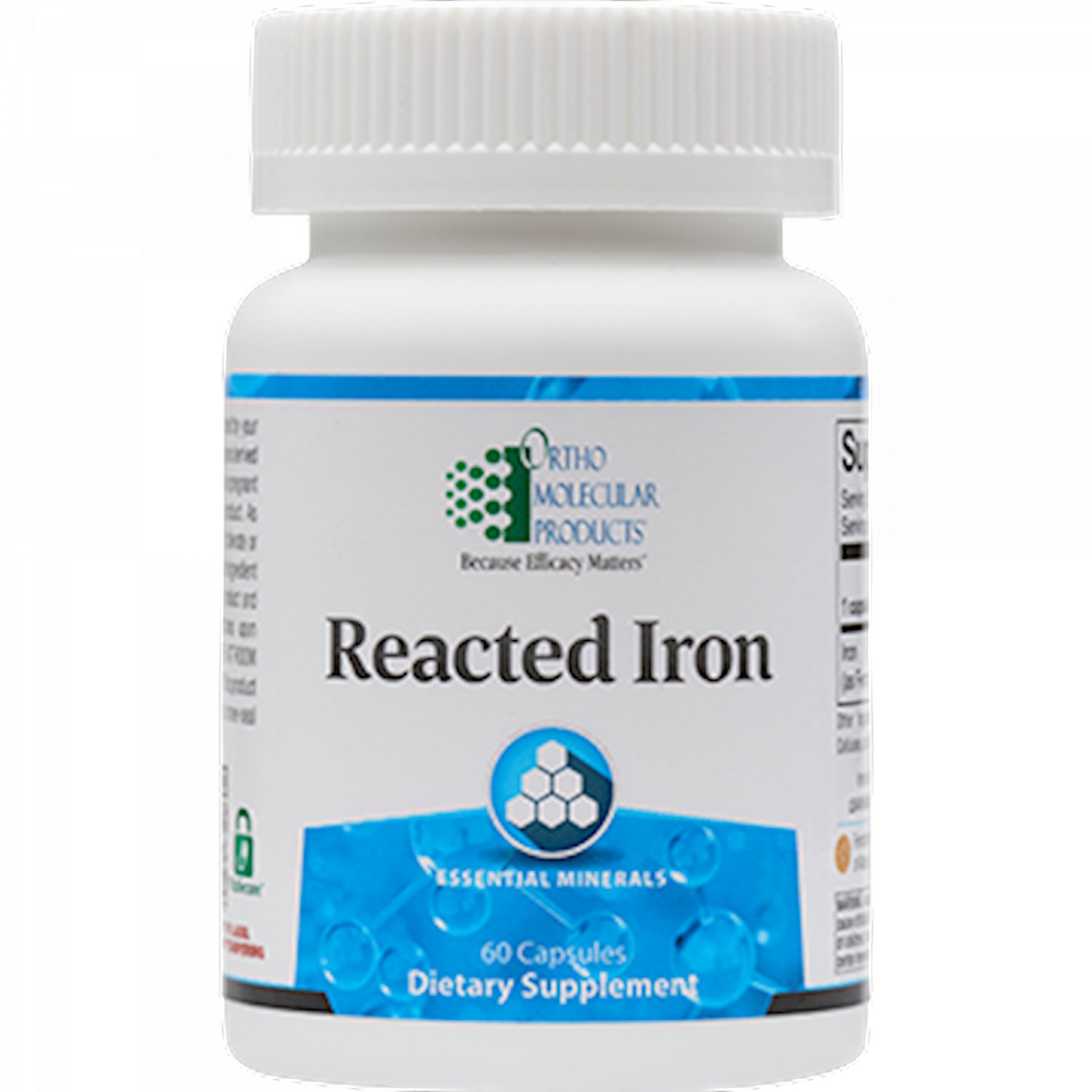 Ortho Molecular Reacted Iron 60 Capsules - 14 B Day Ship