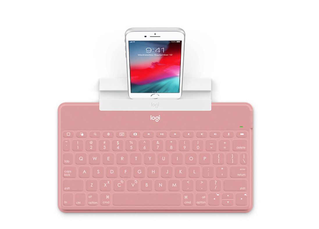 Logitech Keys-To-Go Wireless Bluetooth Scissor-Switch Keyboard - Blush