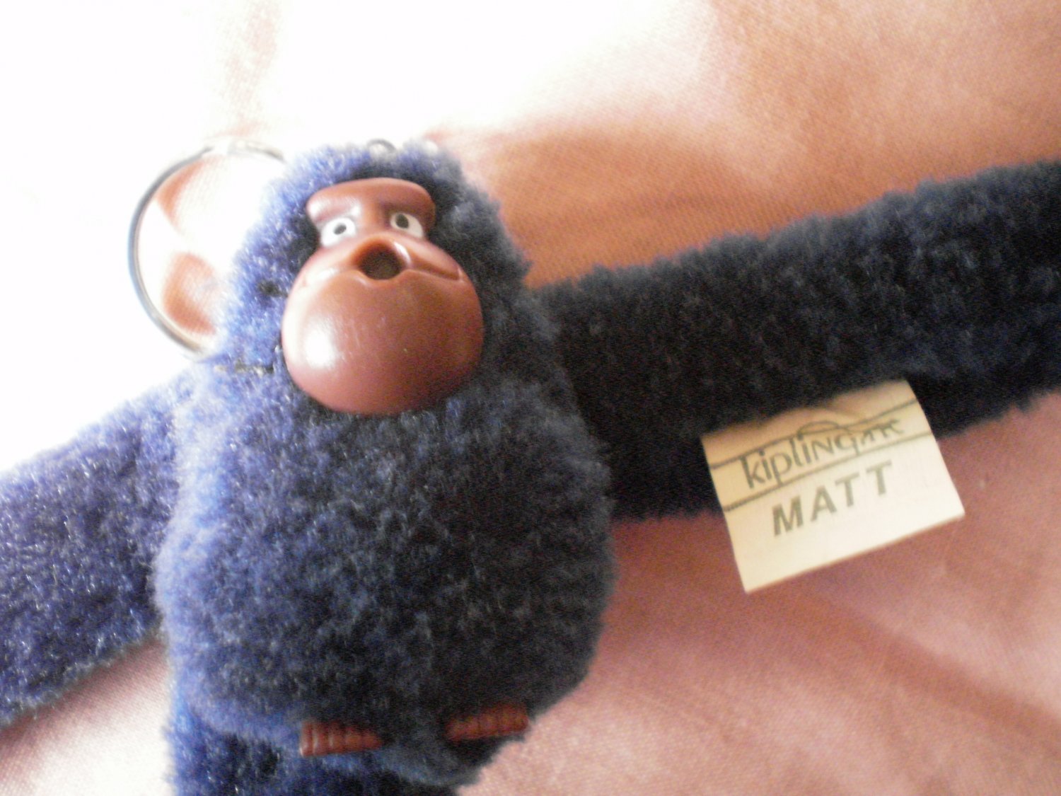Kipling Monkey Key chain Tag Matt Dark Blue keychain