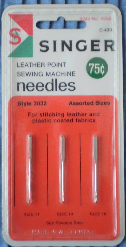 Singer Leather Point Sewing Machine Needles SIMS 4308 C-430 2032 11-14-16