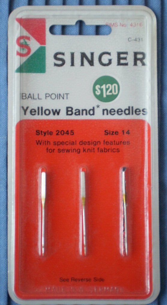 Singer Ball Point Yellow Band Needles 2045 SIMS 4316 C-431 Sz14
