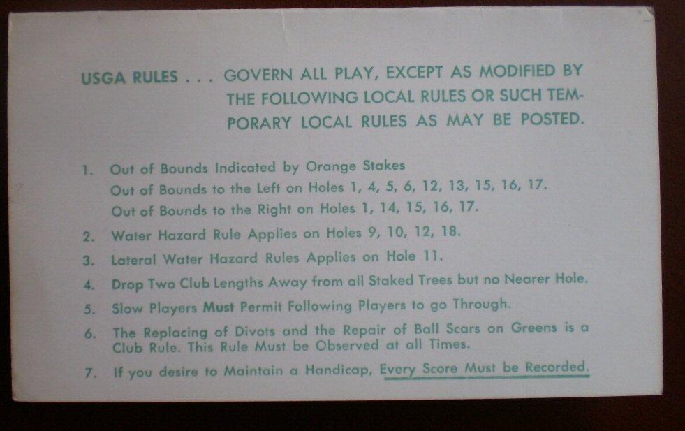 Vintage Golf Scorecard Mesa Verde Country Club Costa Mesa CA score card