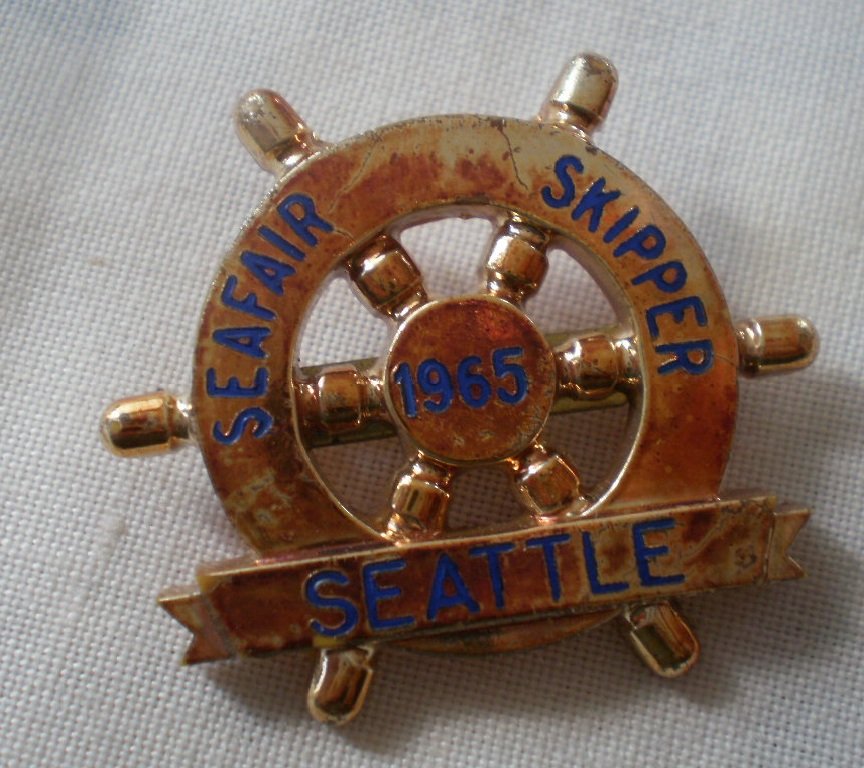 Seafair Skipper Seattle Pin 1965 Plastic Hydroplane Vintage