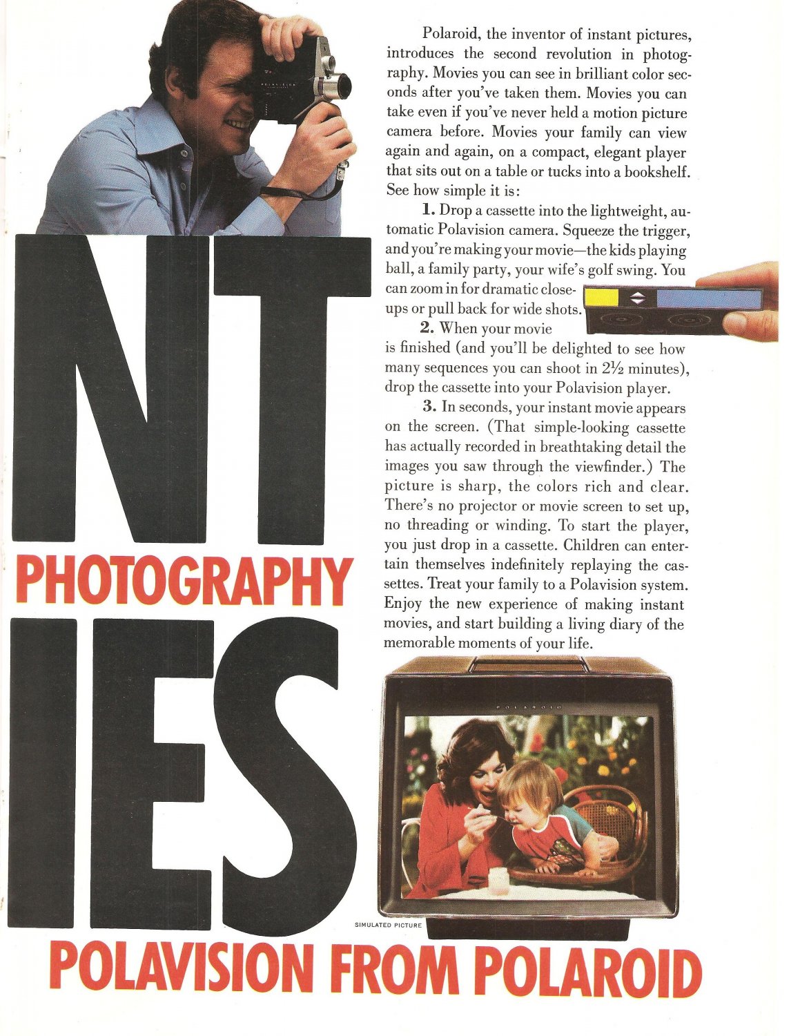 Vintage Ad Polaroid Polavision Instant Movies 1978 2 pages