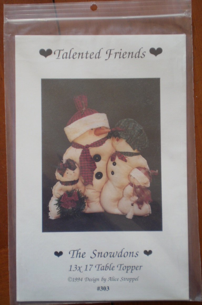 Talented Friends The Snowdons 13x17 Table Topper 1994 Alice Stroppel ...