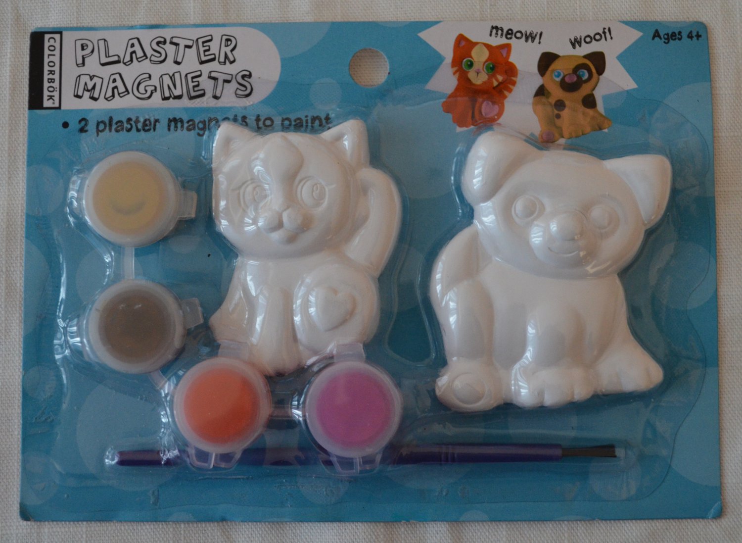 Colorbok Plaster Magents Pets 61839 To Paint Cat Dog Kitten Puppy