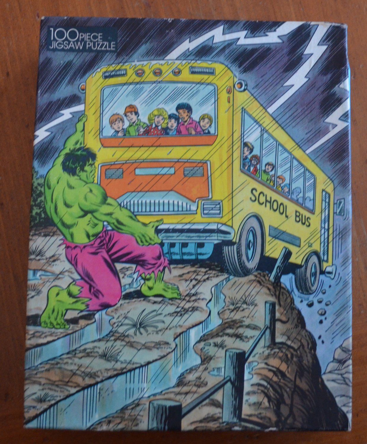 Incredible Hulk Jigsaw Puzzle Vintage New 1988 Marvel School Bus 75913 ...