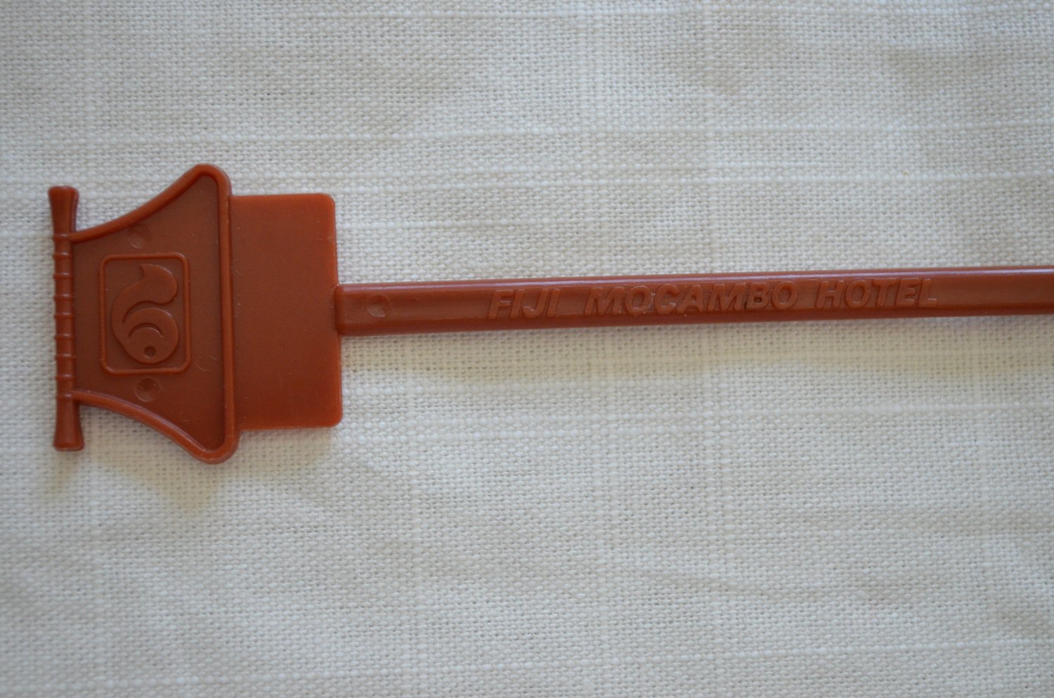 Fiji Mocambo Hotel Swizzle Stick Stirrer Vintage Brown Plastic