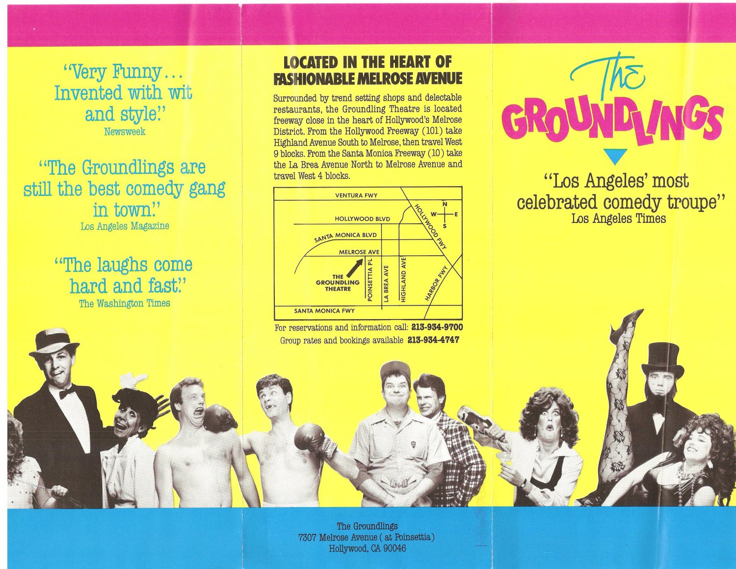 The Groundlings Leaflet Comedy Troupe Los Angeles 1980's