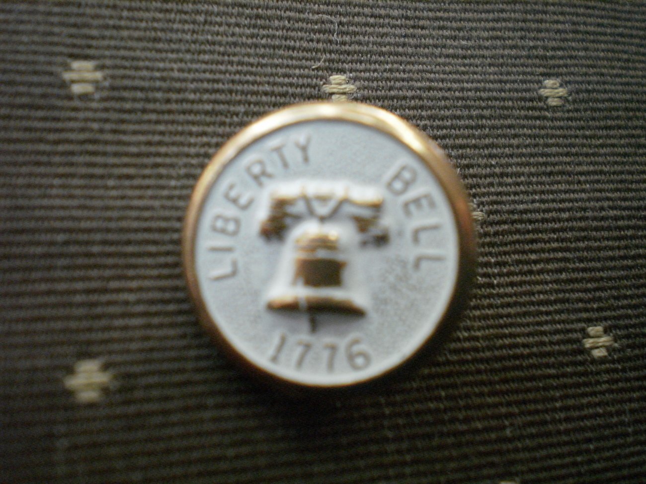 Liberty Bell 1776 Metal Button Self Shank Gold White 5/8in Lot 2