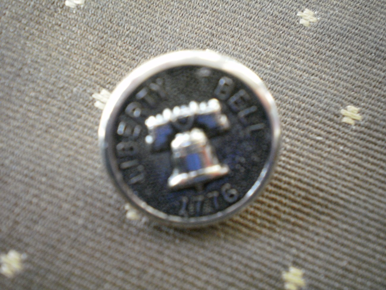 Liberty Bell 1776 Metal Button Self Shank Silver Black 5/8in Lot 2