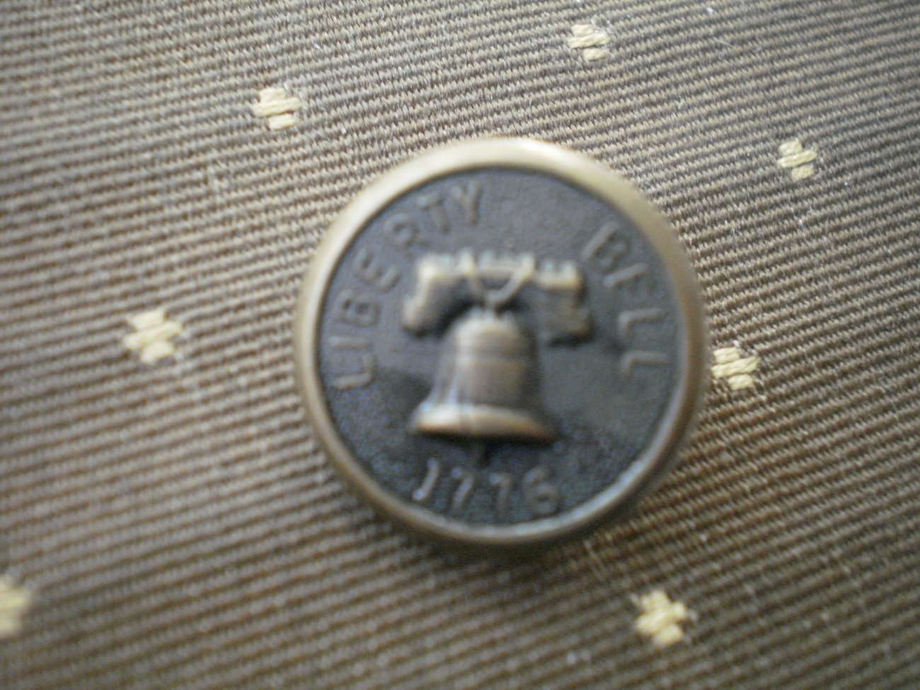 Liberty Bell 1776 Metal Button Self Shank Brass Black 5/8in Lot 2