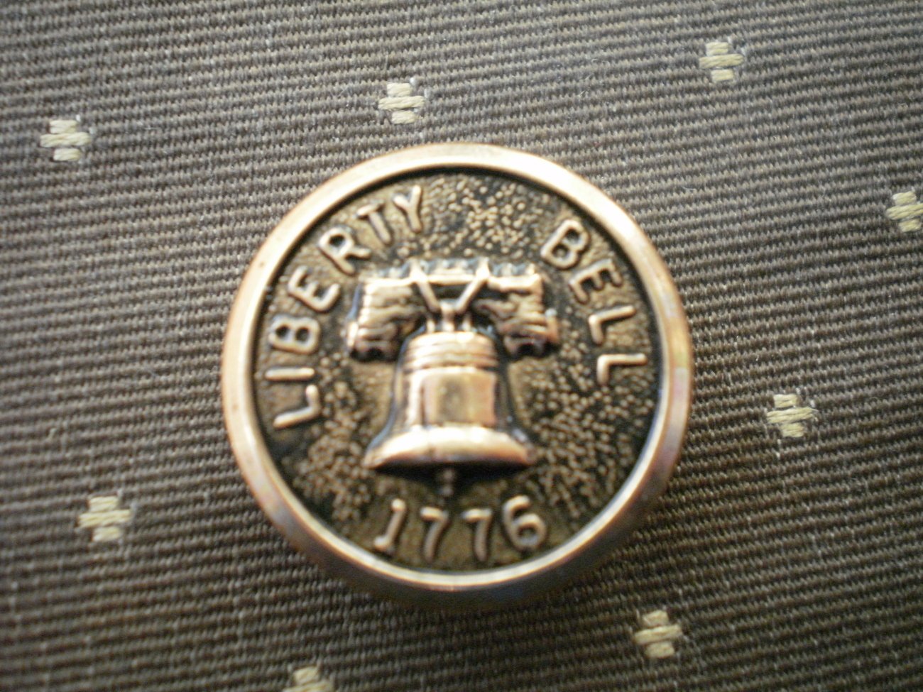 Liberty Bell 1776 Metal Button Self Shank Gold Black 6/8in Lot 2