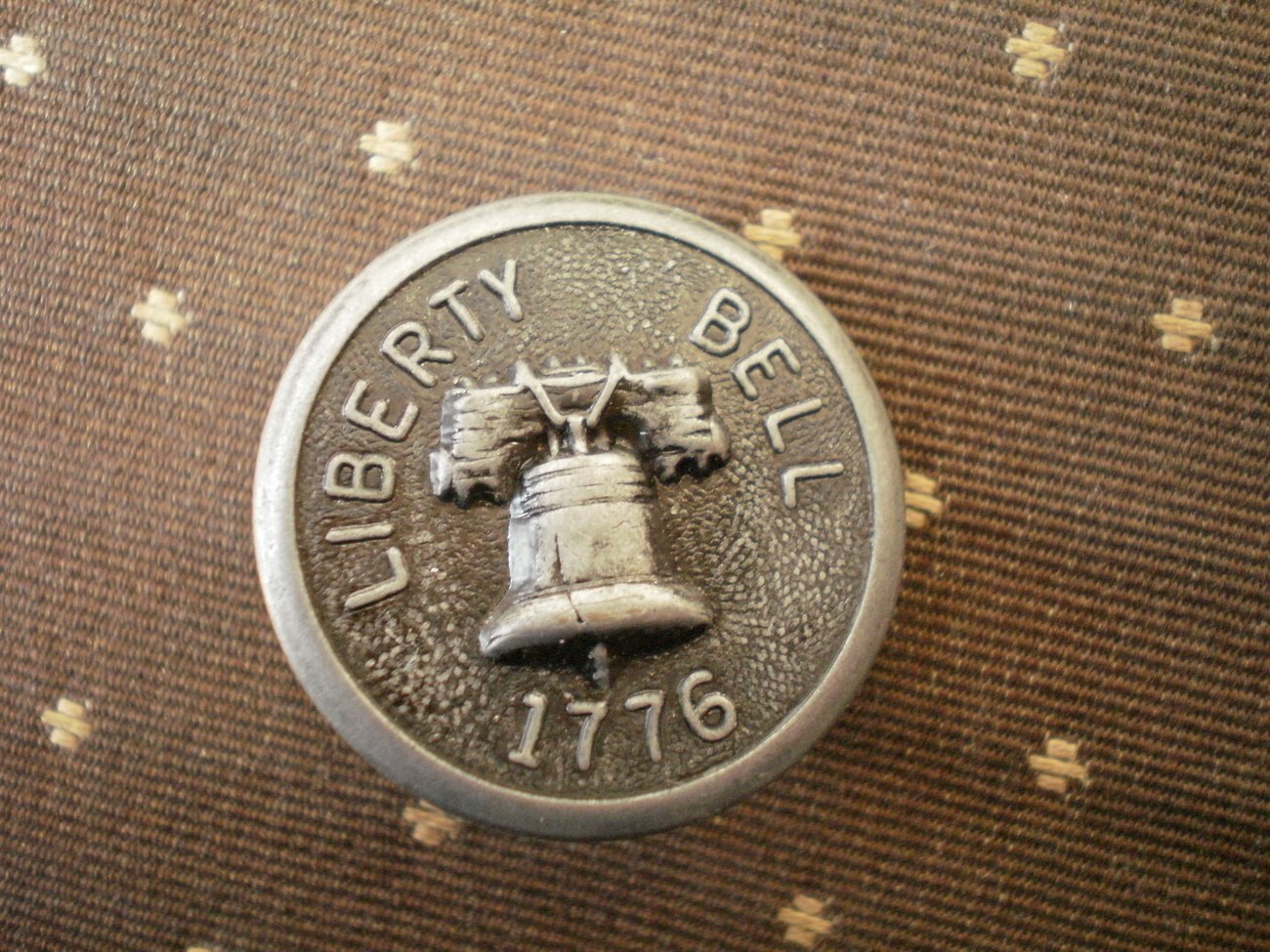 Liberty Bell 1776 Metal Button Self Shank Gray Black 7/8in Lot 2