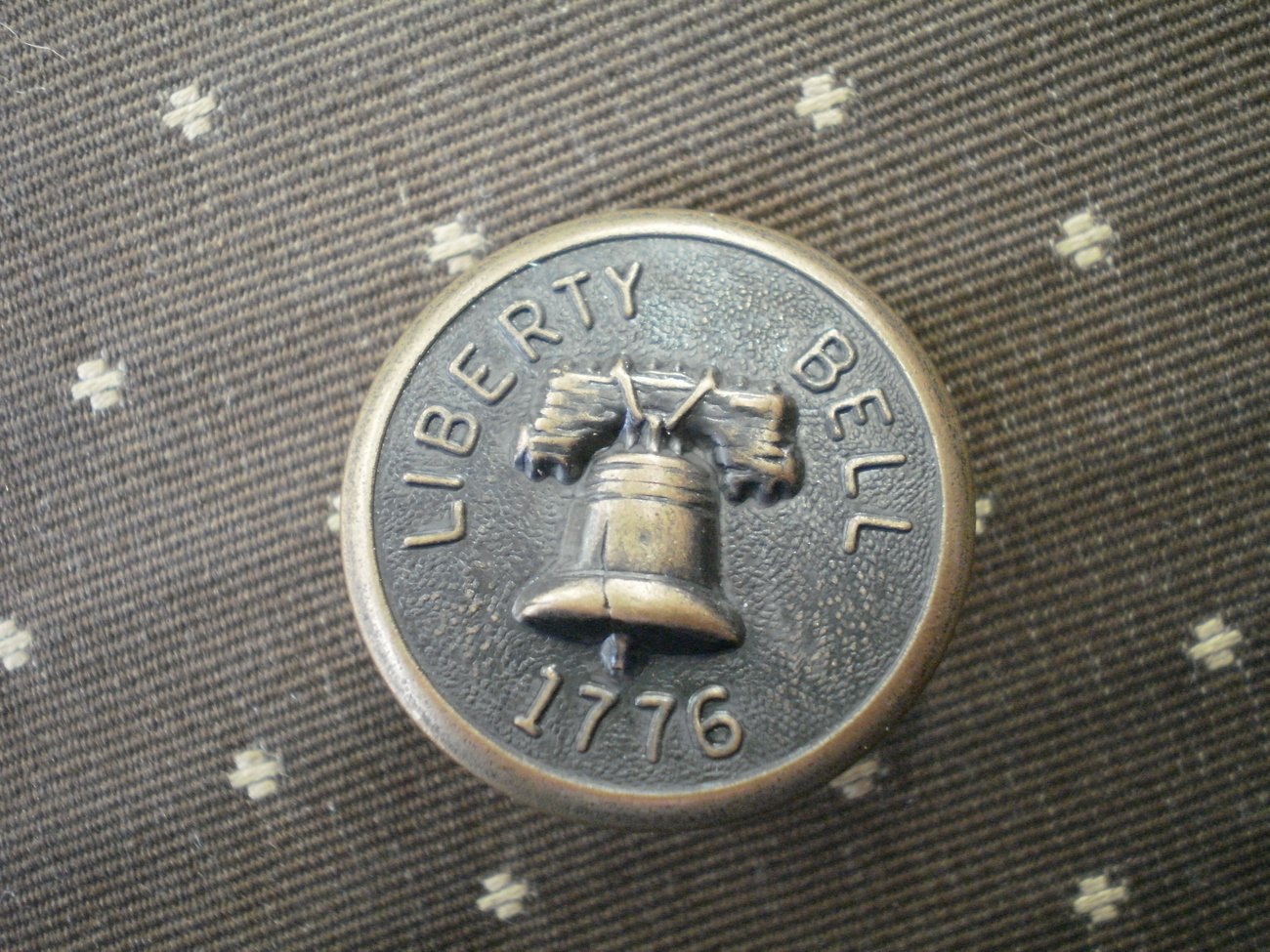 Liberty Bell 1776 Metal Button Self Shank Brass Black 7/8in Lot 2