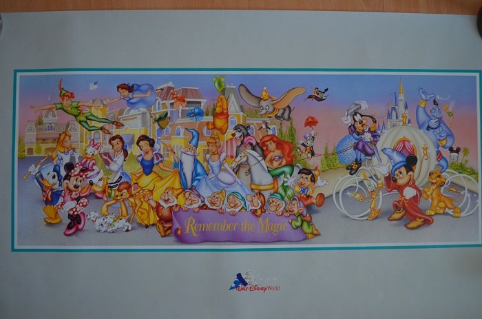 Walt Disney World Remember The Magic Poster 1996 25th Anniversary