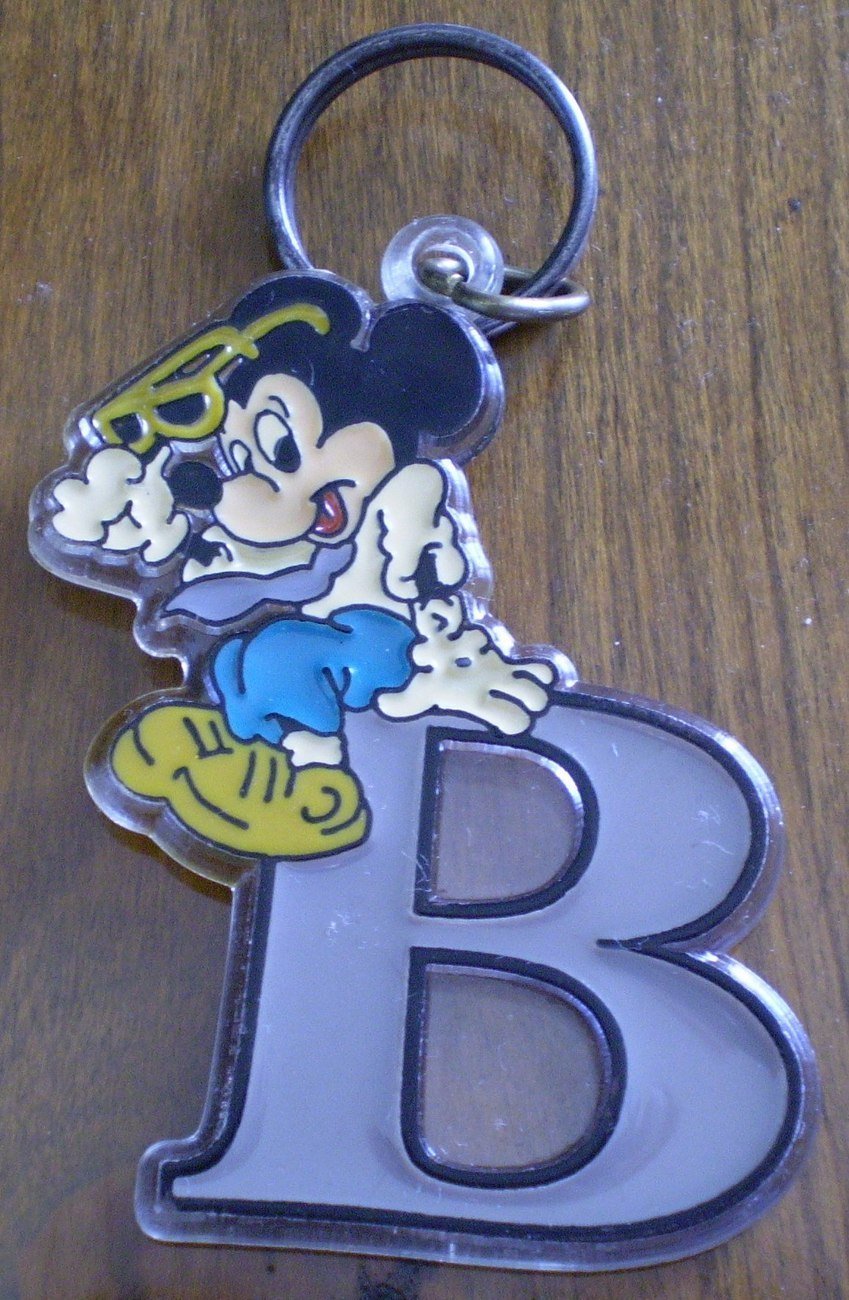 Vintage Disney Keychain Mickey Mouse Monogram B