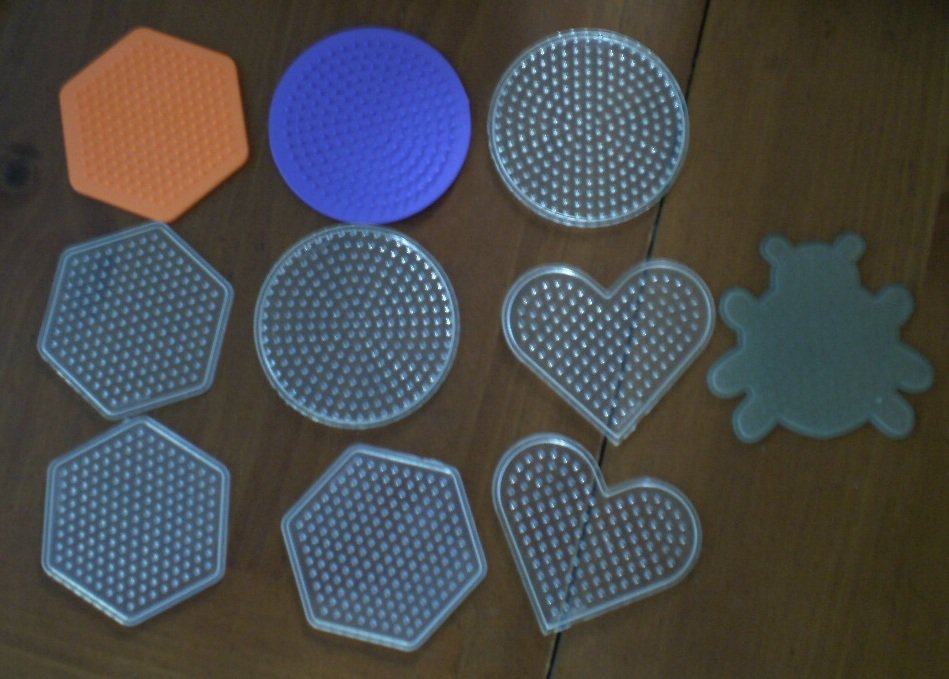 Perler Peg Boards Melt Fuse Bead Shapes Lot 10 Hexagon Circle Heart Bug